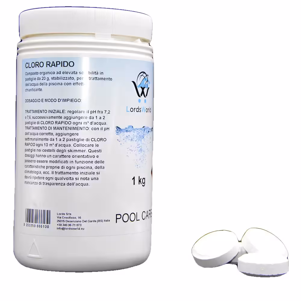 Pastilles de chlore 30g 56% dichlore dissolution rapide LordsWorld